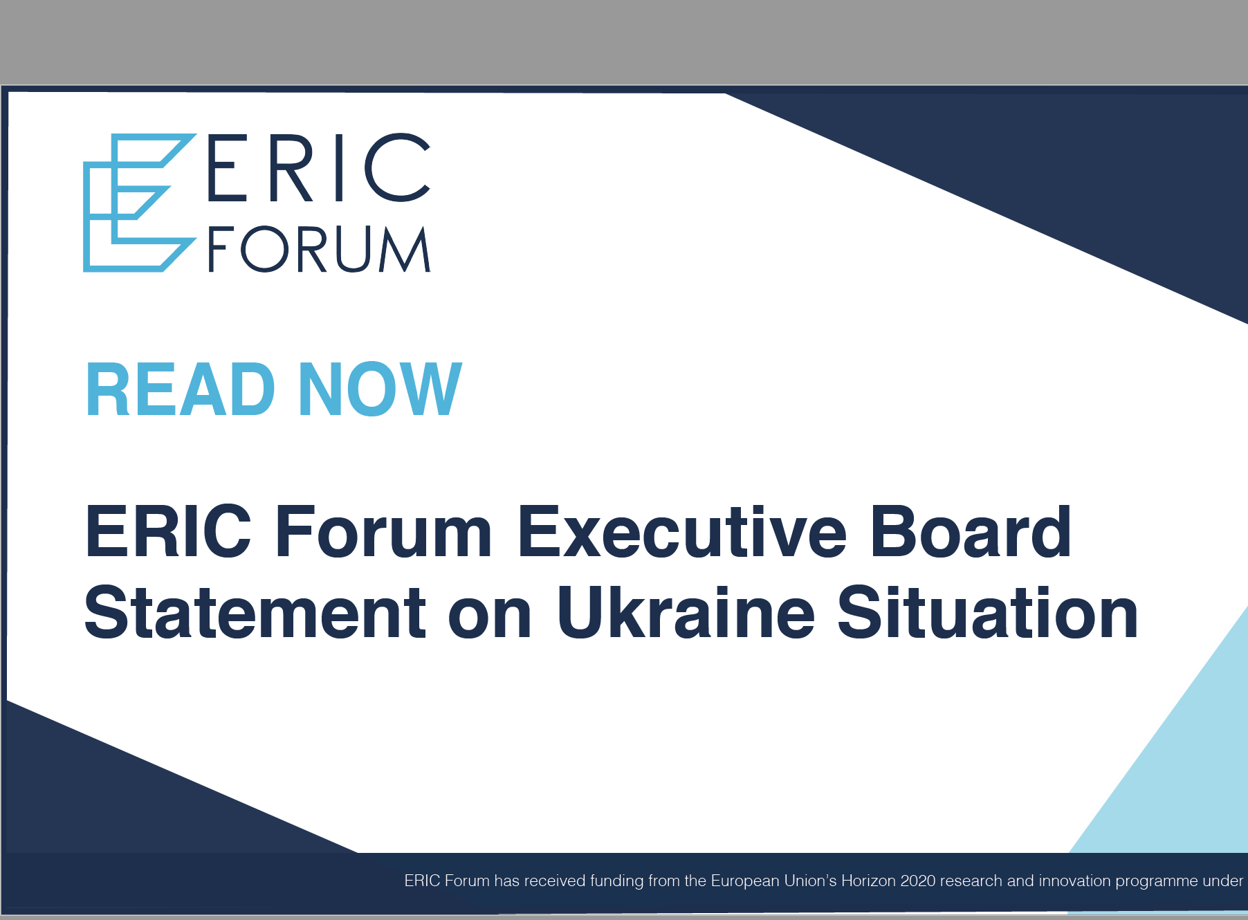 Statement by the ERIC Forum Executive Board on Ukraine Situation