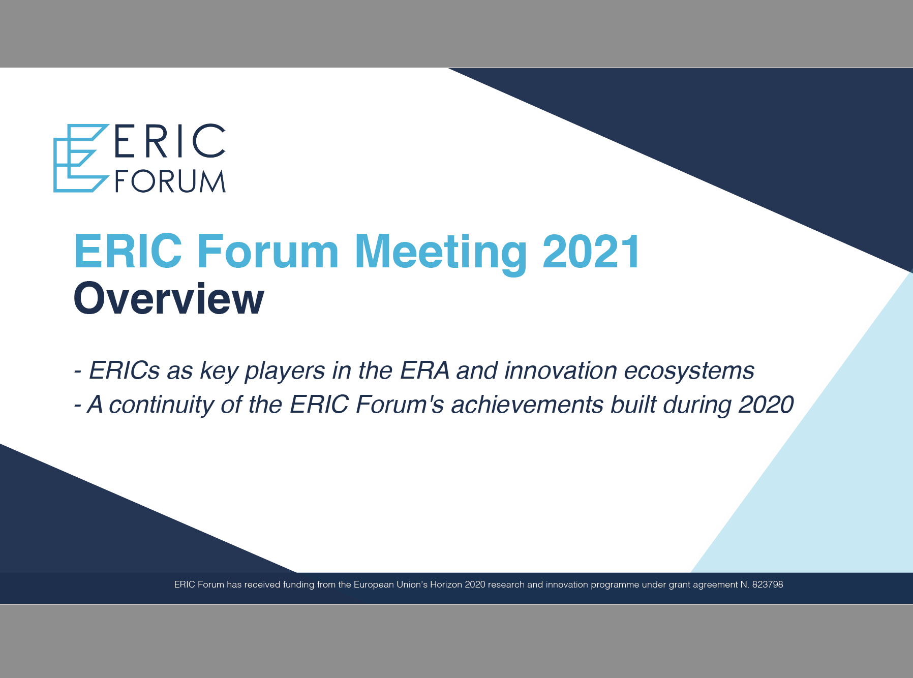 ERIC Forum Meeting 2021 - Overview